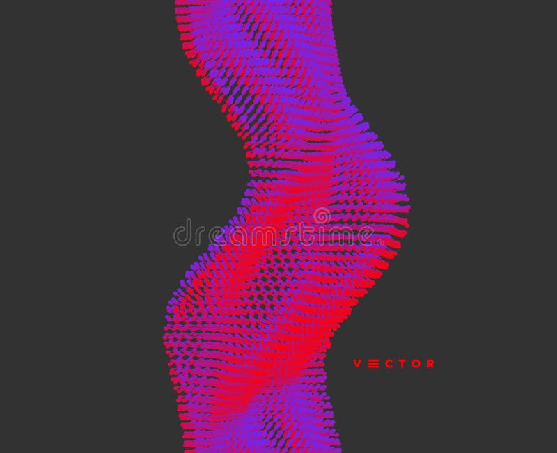 Molecular Wave. Abstract Background with Dynamic Particles. Layer of ...