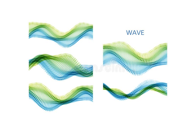 Molecular Wave. Abstract Background with Dynamic Particles. Layer of ...