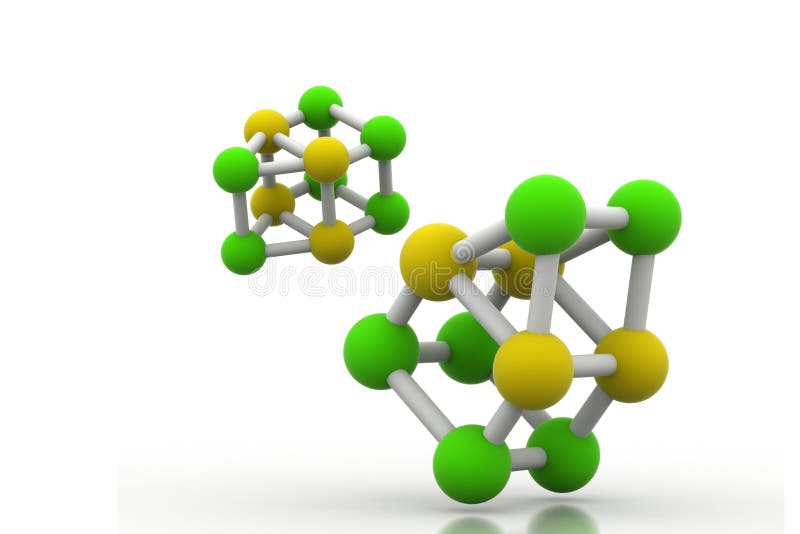 Complex Molecule Atom Structure 3D Render Stock Illustration ...