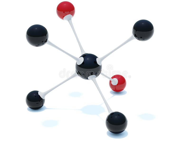 Simple molecule rendering stock illustration. Illustration of ...