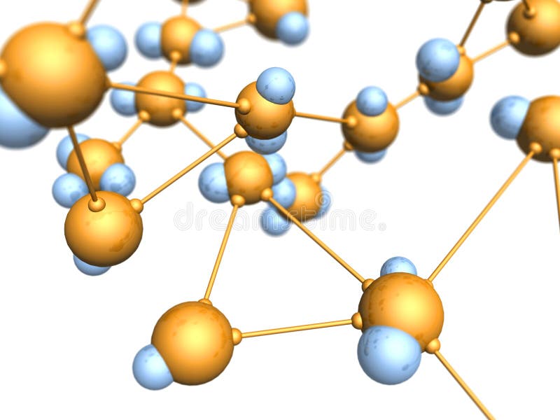 Complex Molecule Atom Structure 3D Render Stock Illustration ...
