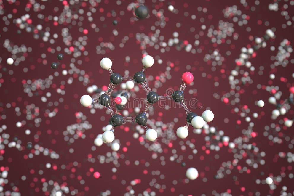 Molecule of Acetophenone, Conceptual Molecular Model. Conceptual 3d ...
