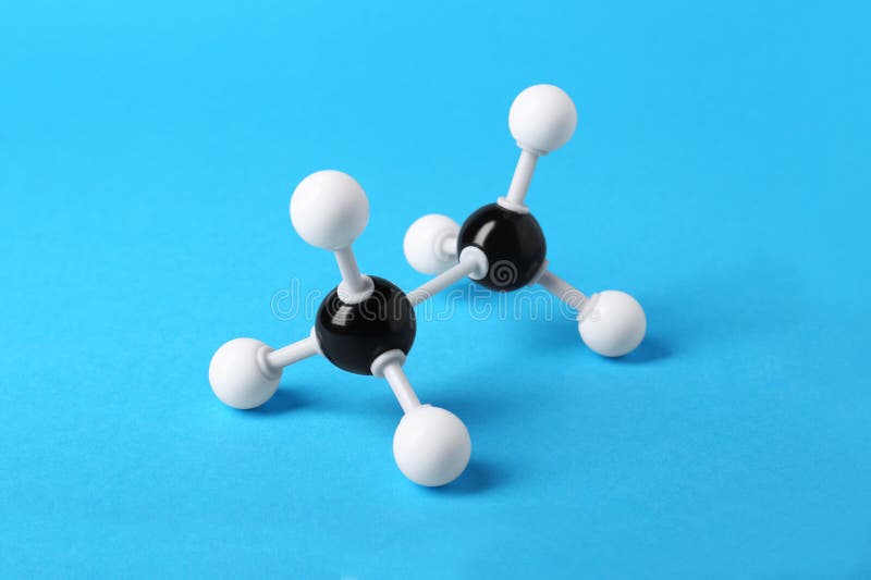Molecule of Alcohol on Light Blue Background. Chemical Model Stock ...