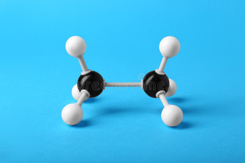 Molecule of Alcohol on Light Blue Background. Chemical Model Stock ...