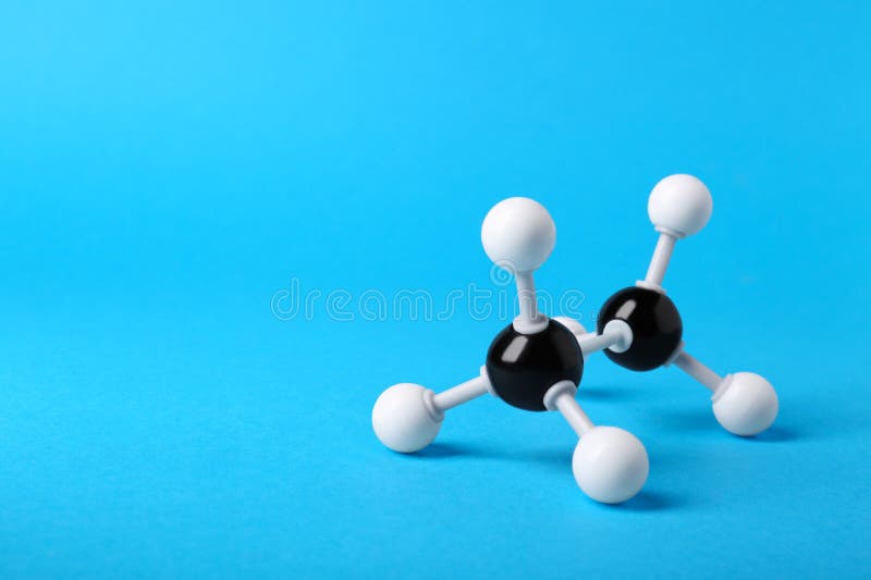 Molecule of Alcohol on Light Blue Background. Chemical Model Stock ...
