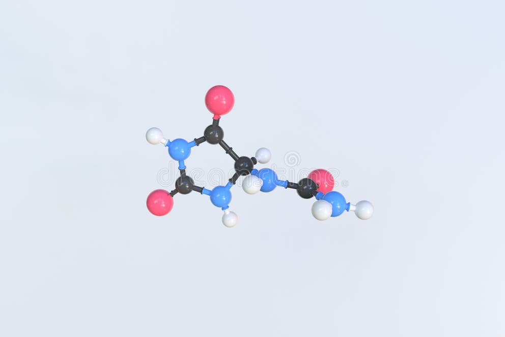 Molecule of Allantoin, Isolated Molecular Model. 3D Rendering Stock ...