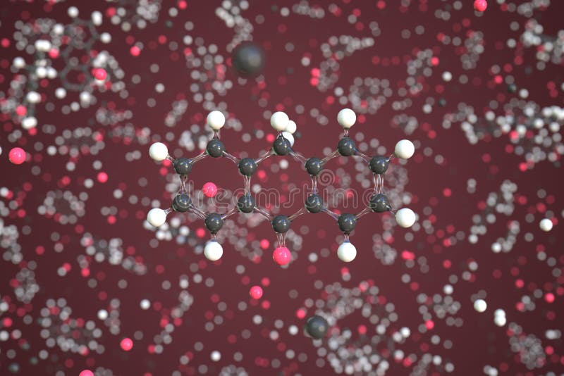 Molecule of Anthrone, Conceptual Molecular Model. Conceptual 3d ...