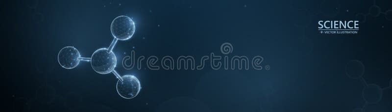 Molecule or Atom Made from Lines, Triangles, Low Polygon and Particle ...