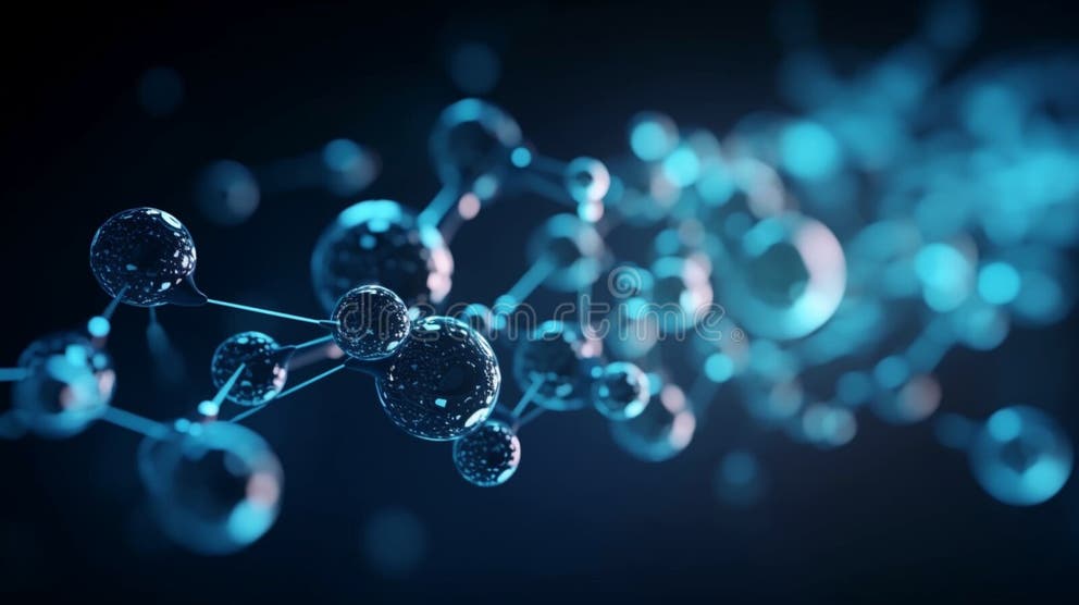 Molecule Atom Model Abstract Structure Science and Medical Concept ...