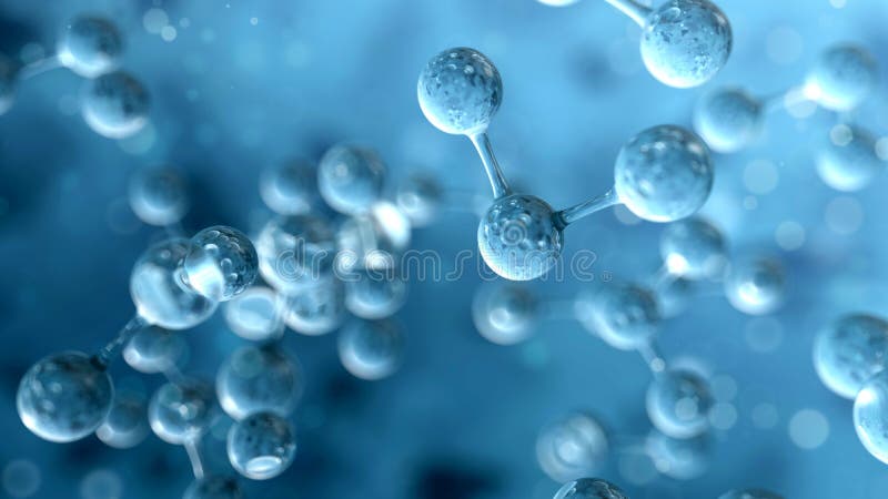 Molecule Atom Structure on Blue Background. Science Concept Stock ...