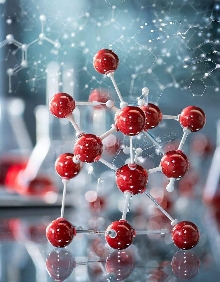 Molecule Atoms Structures, Laboratory Background Stock Illustration ...