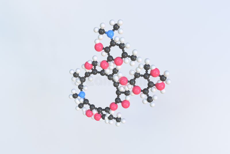 Molecule of Azithromycin. Isolated Molecular Model, 3D Rendering Stock ...