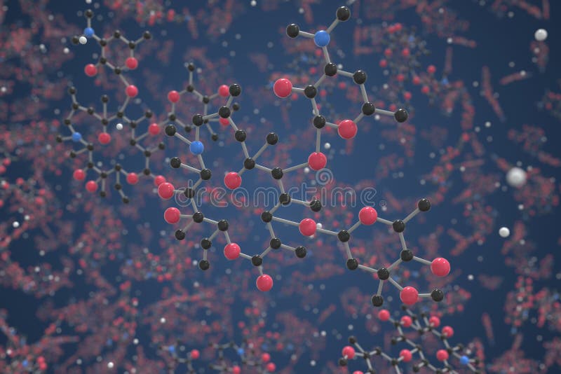 Azithromycin Molecular Structure Isolated on Black Stock Illustration ...