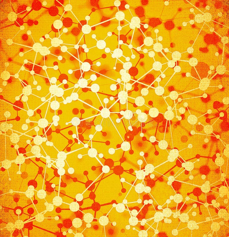 Molecule in the old paper stock illustration. Illustration of medical ...