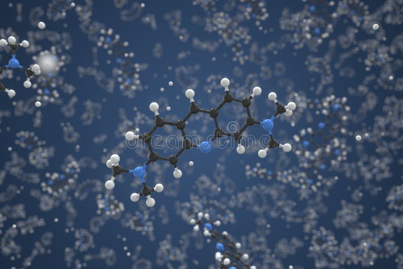 Acridine Orange Molecule. Ball-and-stick Molecular Model. Chemistry ...