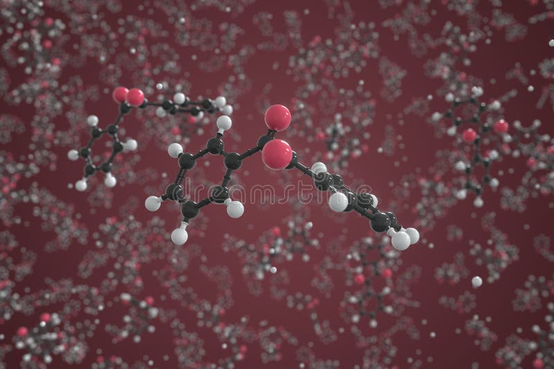 Molecule of Benzil, Ball-and-stick Molecular Model. Science Related 3d ...