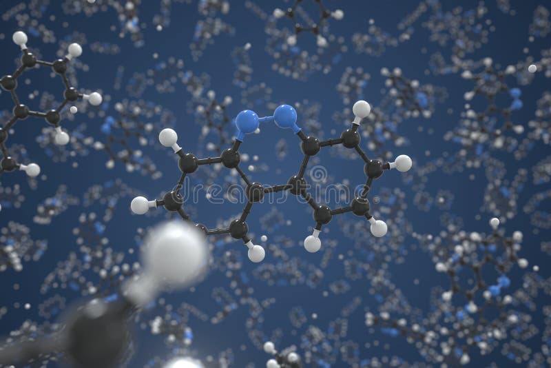 Benzo(c)cinnoline Molecule, Ball-and-stick Molecular Conceptual Model ...