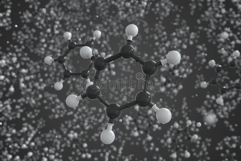 Molecule of Benzene, Ball-and-stick Molecular Model. Science Related 3d ... Molecule of Benzene, Ball-and-stick Molecular Model. Science Related 3d ...
