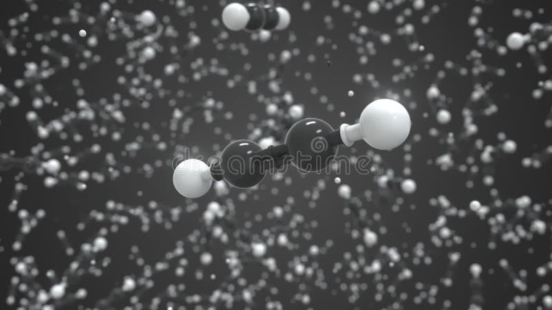 Acetylene Molecule, Conceptual Molecular Model. Scientific Looping 3d ...