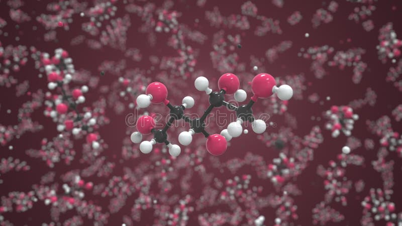 Adonitol Molecule, Conceptual Molecular Model. Scientific Looping 3d ...