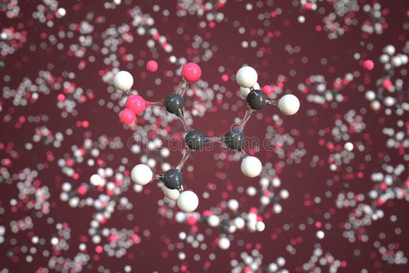 Molecule of Angelic Acid, Conceptual Molecular Model. Conceptual 3d ...