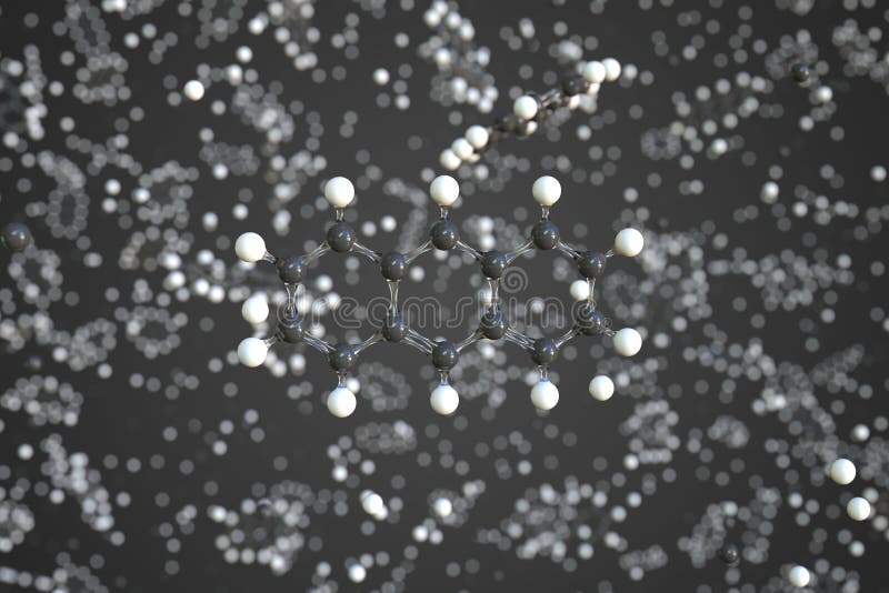 Anthracene Molecular Structure on White Background Stock Illustration ...