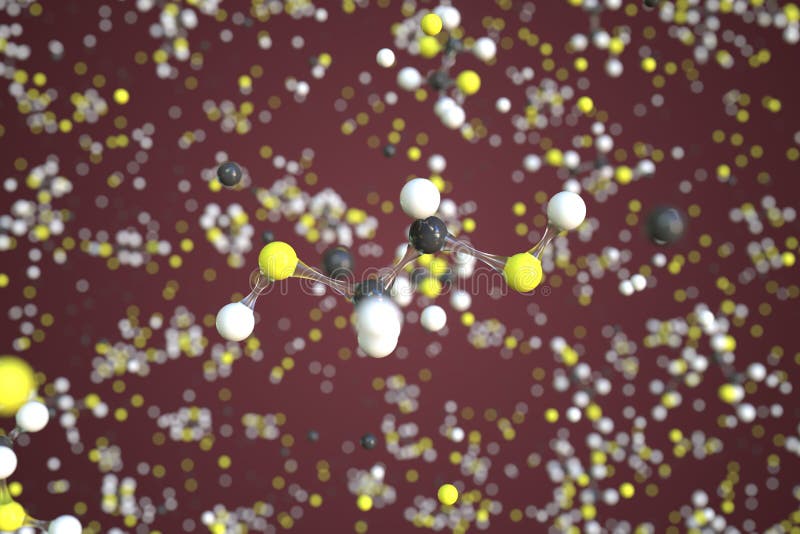 Molecule of 1,2-ethanedithiol, Conceptual Molecular Model. Conceptual ...