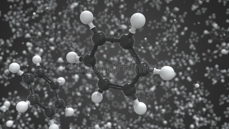 Molecule of Benzene, Conceptual Molecular Model. Conceptual Looping 3d ...