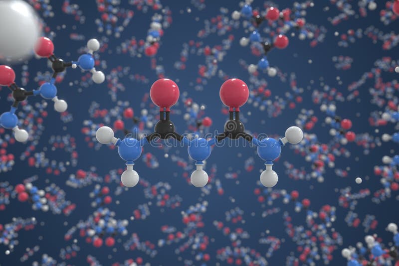 Molecule of Biuret, Ball-and-stick Molecular Model. Science Related 3d ...
