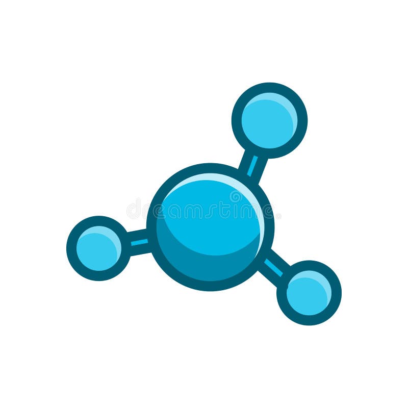 Molecule Blue Icon Vector Illustration Isolated on White Background ...