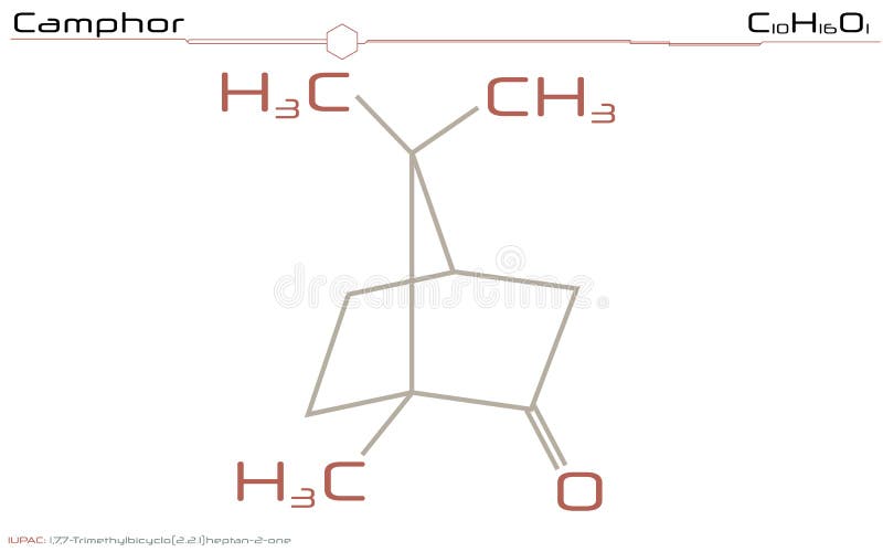 Camphor Chemical Formula C10H16O Stock Vector - Illustration of light ...