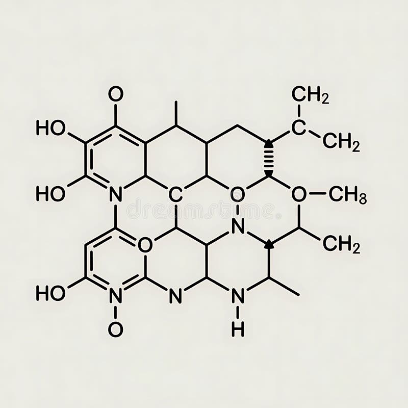 Molecule Chemical Structure Diagram Complex Organic Stock Vector ...