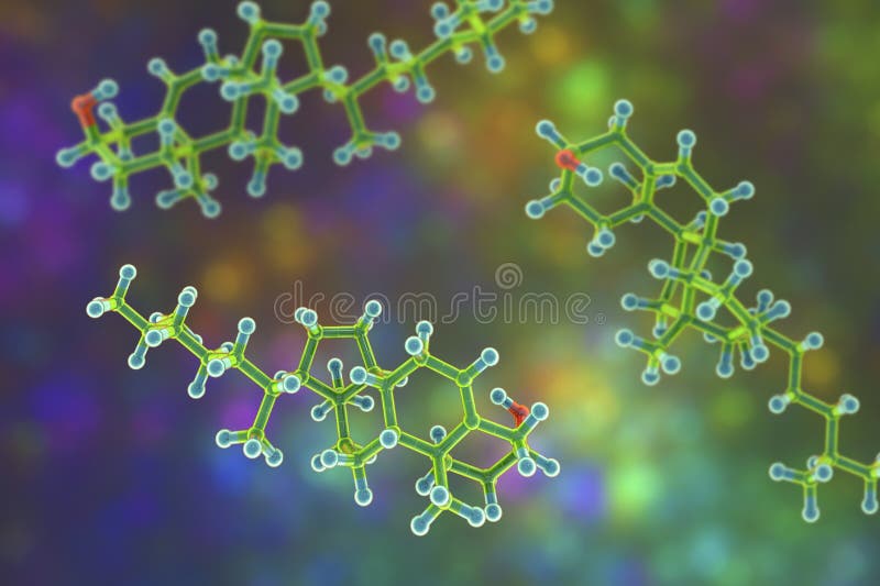 Molecule of Cholesterol, 3D Illustration Stock Illustration ...