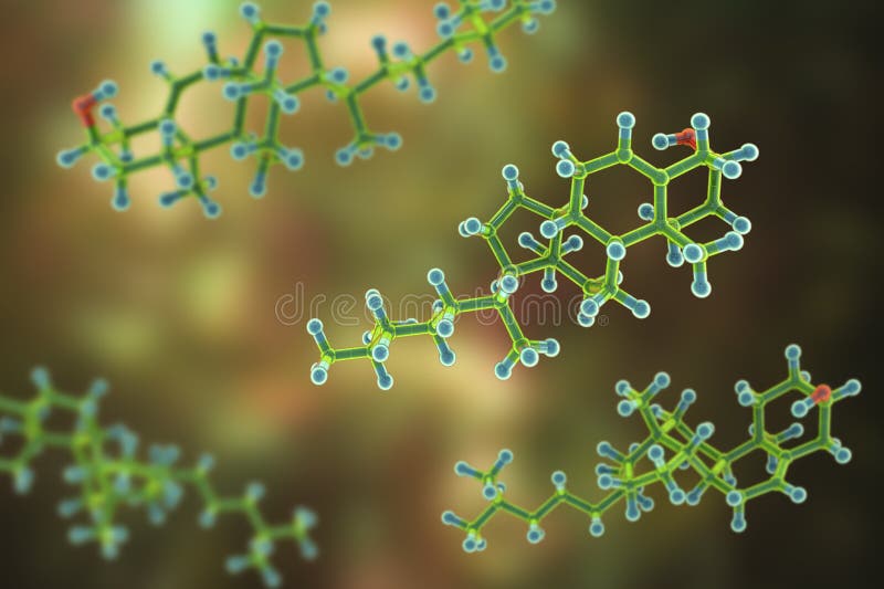 Molecule of Cholesterol, 3D Illustration Stock Illustration ...