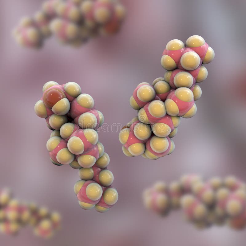 Molecule of Cholesterol, 3D Illustration Stock Illustration ...