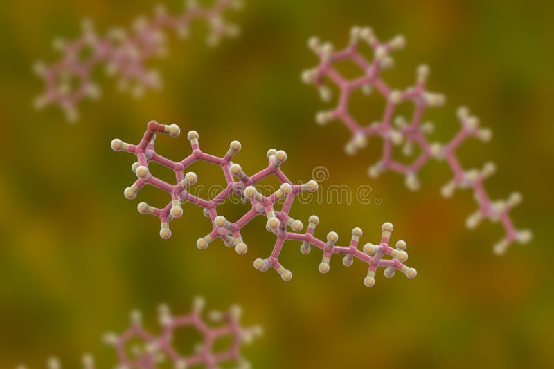 Molecule of Cholesterol, 3D Illustration Stock Illustration ...