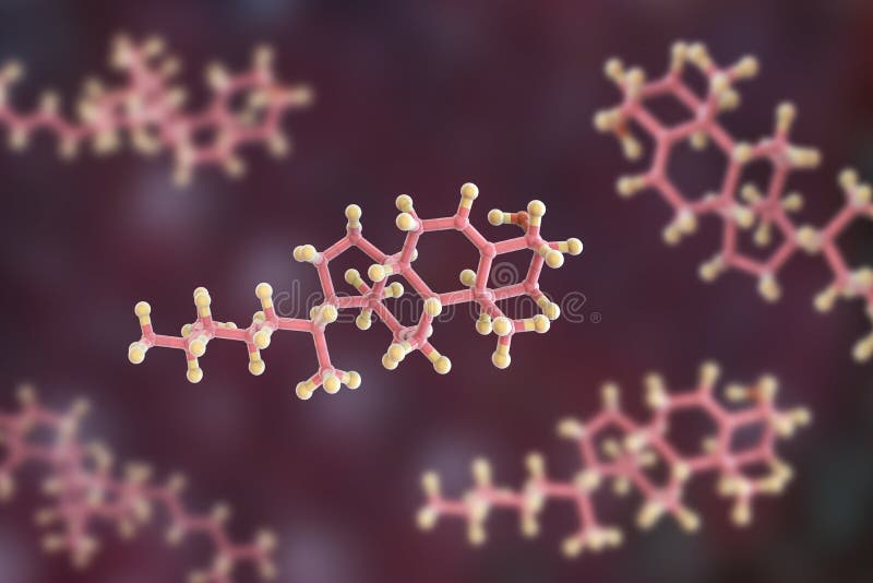 Molecule of Cholesterol, 3D Illustration Stock Illustration ...