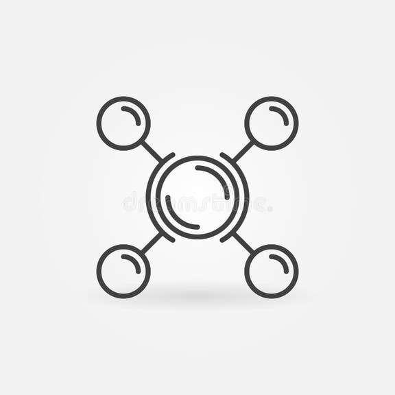 Molecule with Circles Vector Chemistry Concept Outline Minimal Icon ...