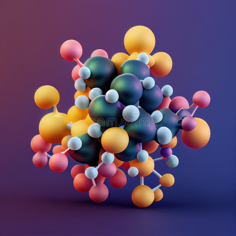 Molecule Colorful, Generative AI Stock Illustration - Illustration of ...