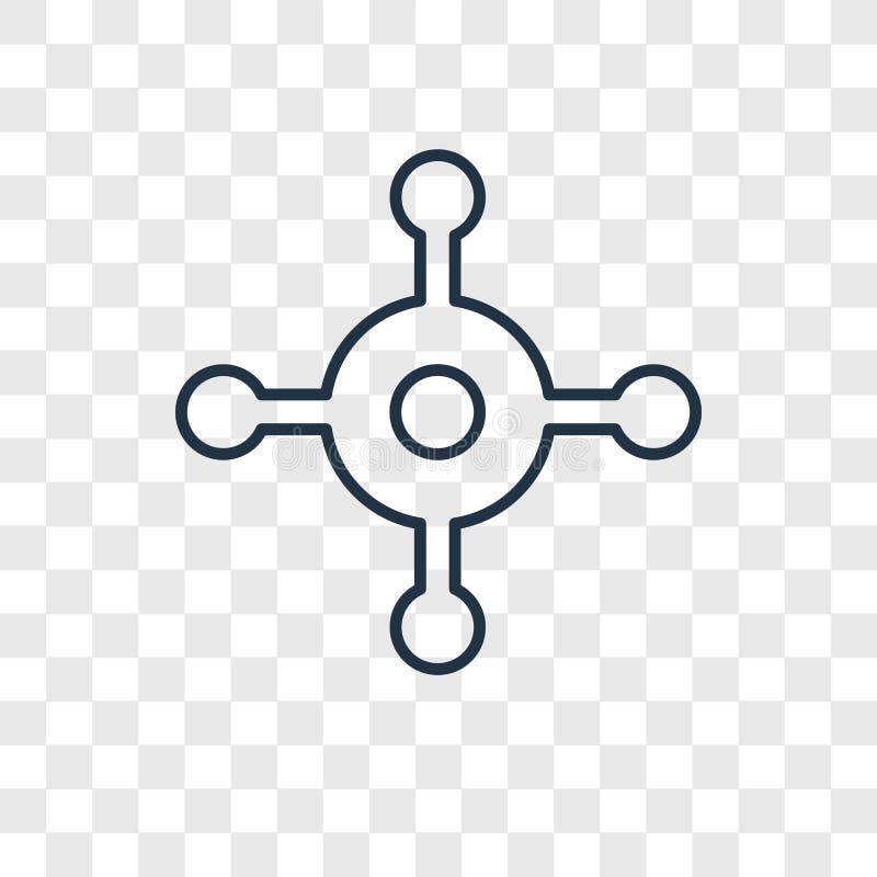 Molecule Concept Vector Linear Icon Isolated on Transparent Back Stock ...