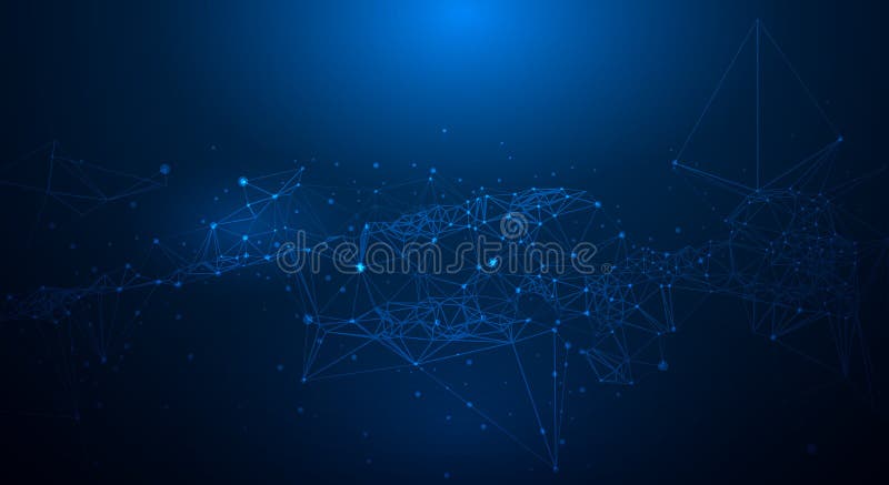 Vector Illustration Molecule,Connected Lines with Dots,technology on ...