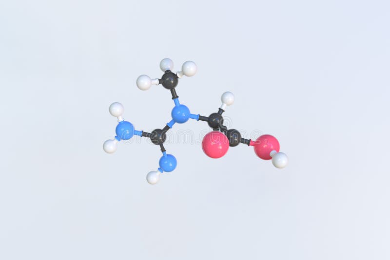 Molecule of Creatine, Isolated Molecular Model. 3D Rendering Stock ...