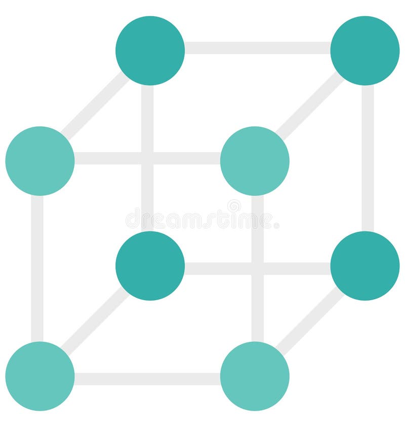 Molecule Cube Shape, Cube Molecule Color Isolated Vector Icon that Can ...