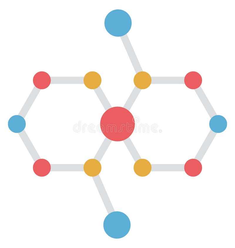 Molecule Cube Shape Cube Molecule Color Isolated Vector Icon That Can