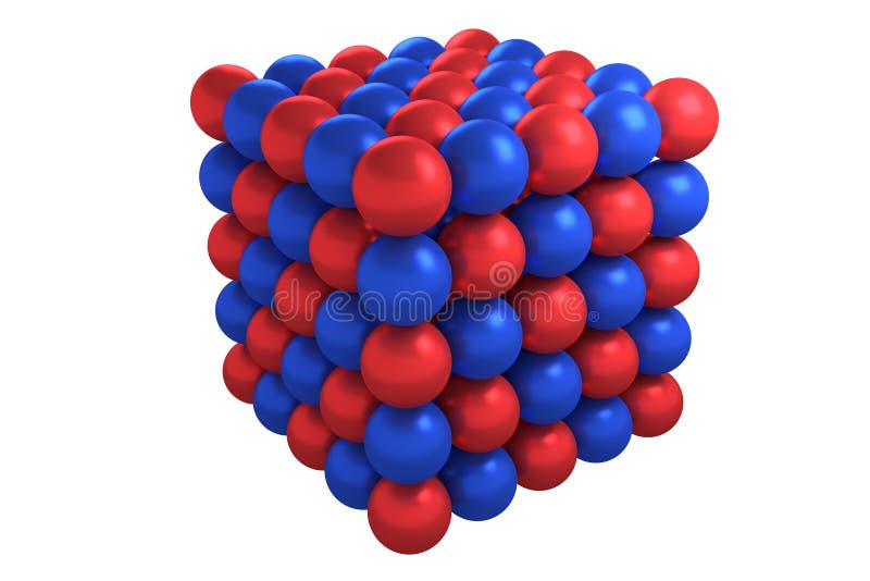 Molecule Cubic Crystal Structure Stock Illustration - Illustration of ...