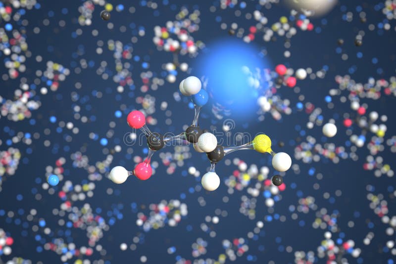 Molecule of Cysteine, Conceptual Molecular Model. Scientific 3d ...