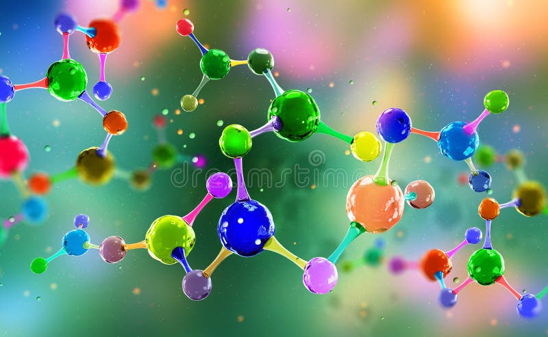 Molecule 3D Illustration. Scientific Breakthrough in the Field of ...
