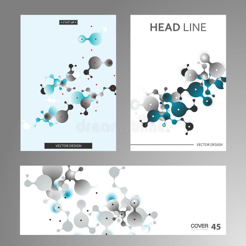 Molecule Design for Medicine, Science, Technology Design. Vector Shapes ...