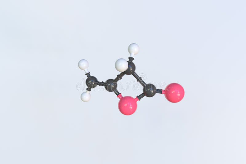 Molecule of Diketene, Isolated Molecular Model. 3D Rendering Stock ...