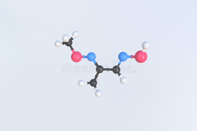 Molecule of Dimethylglyoxime, Isolated Molecular Model. 3D Rendering ...